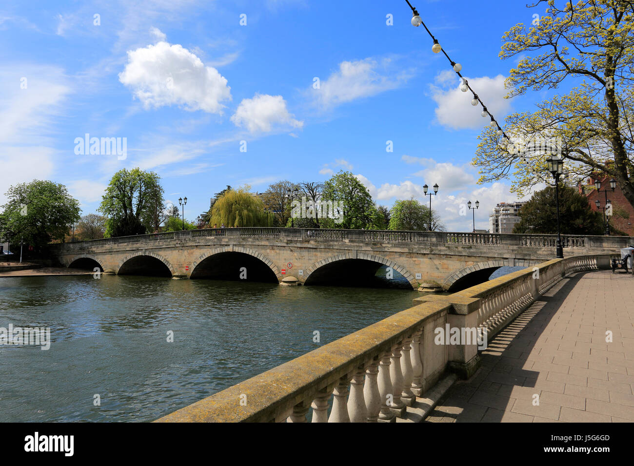 The river bridge, River Great Ouse, Bedford town; Bedfordshire County ...