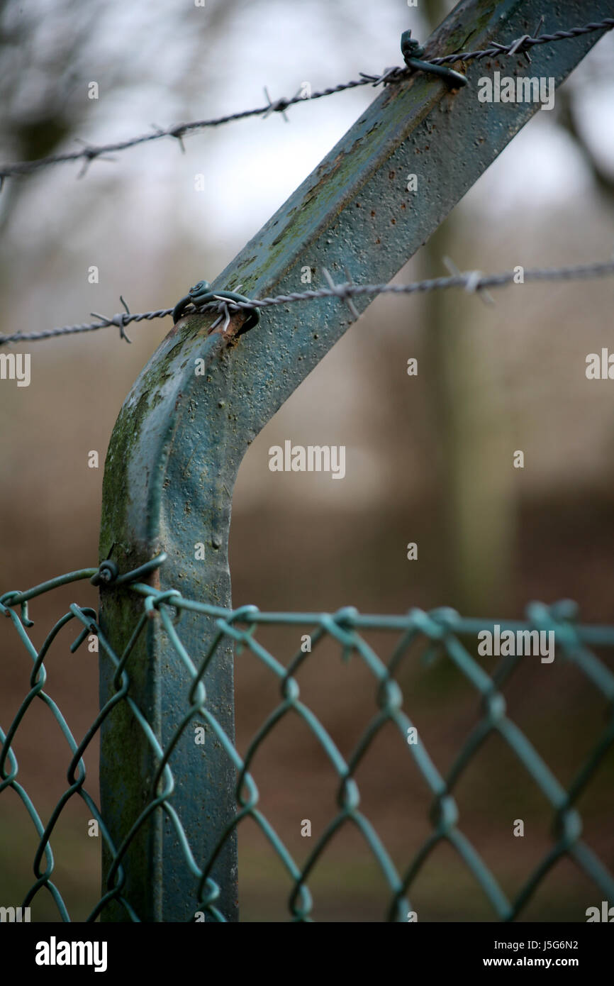 brig jail fence rusty rust barred barrier protect protection barbed ...