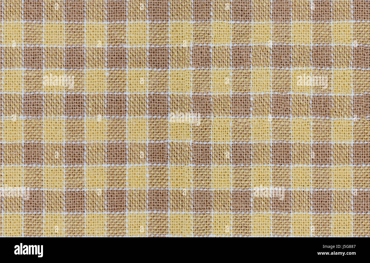 Seamless brown and yellow checkered fabric texture Stock Photo - Alamy