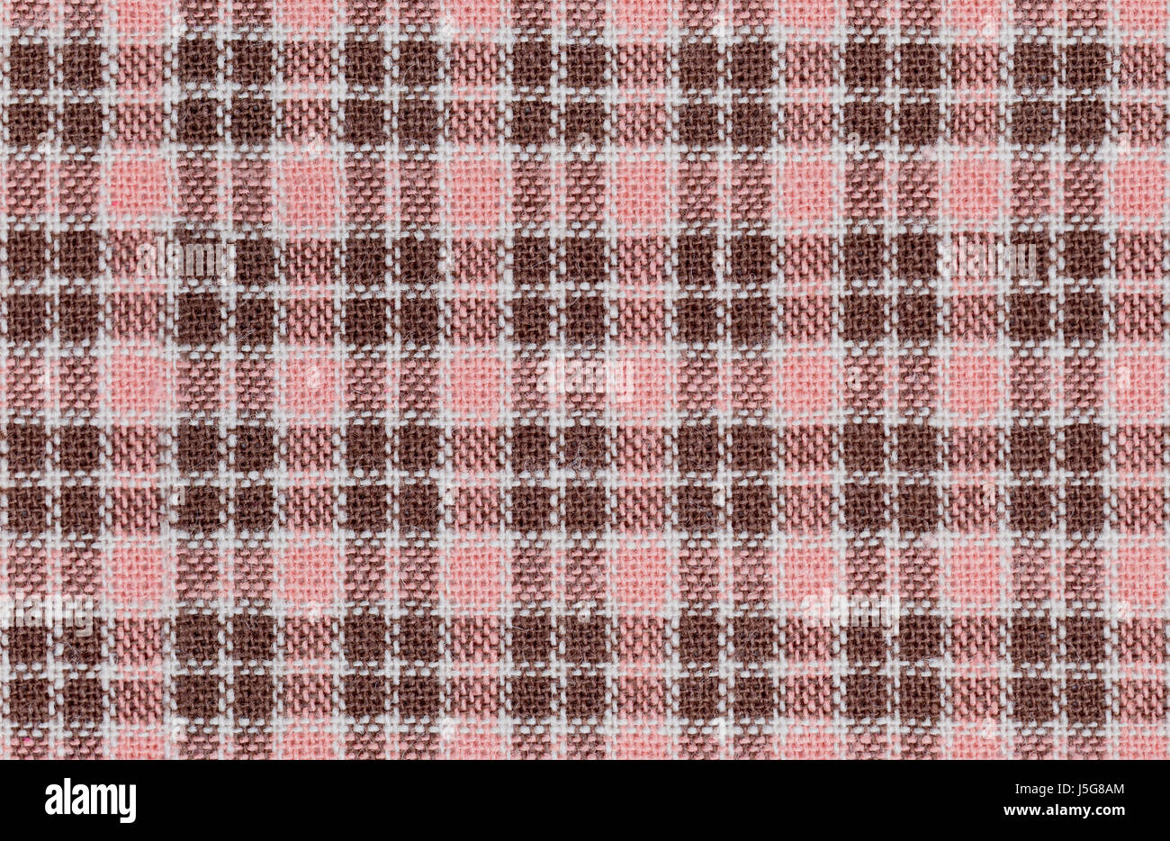Seamless brown white and pink checkered fabric texture Stock Photo - Alamy