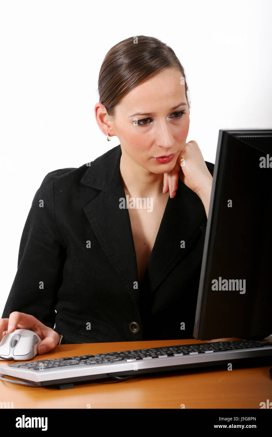 woman at computer Stock Photo - Alamy