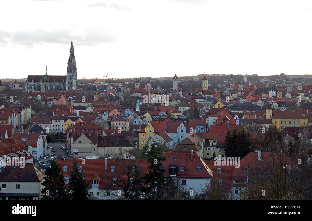blue historical houses city town tree trees cathedral new europe ...