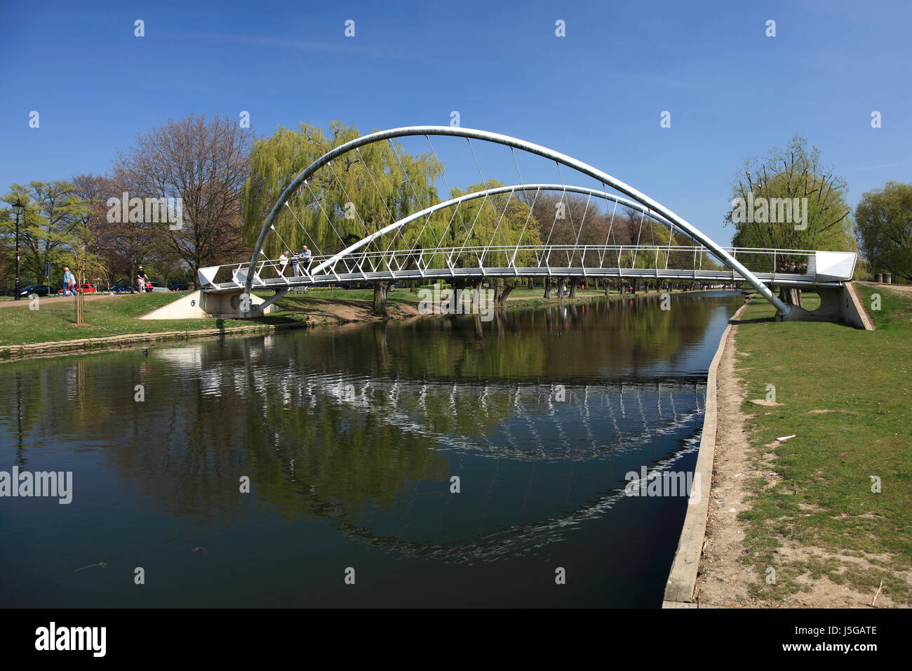 The Butterfly Bridge over the River Great Ouse, Bedford town ...