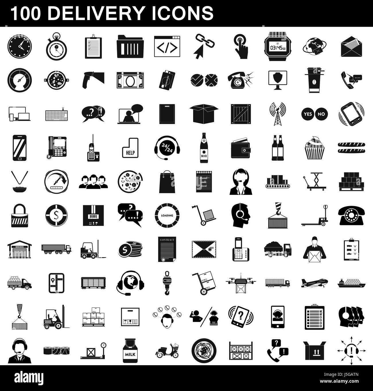 100 delivery icons set, simple style Stock Vector Image & Art - Alamy