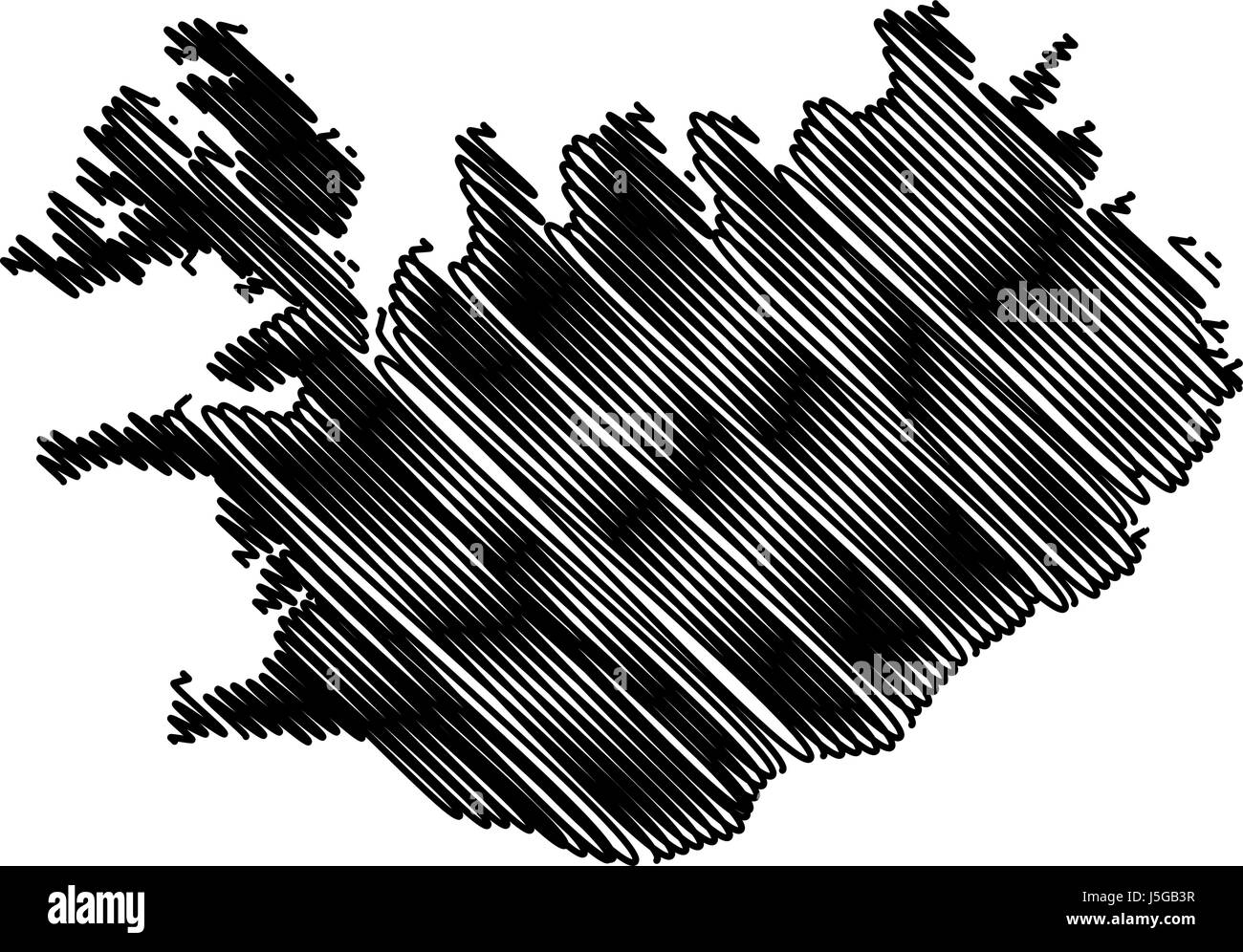 Iceland map vector illustration, scribble sketch Iceland Stock Vector ...