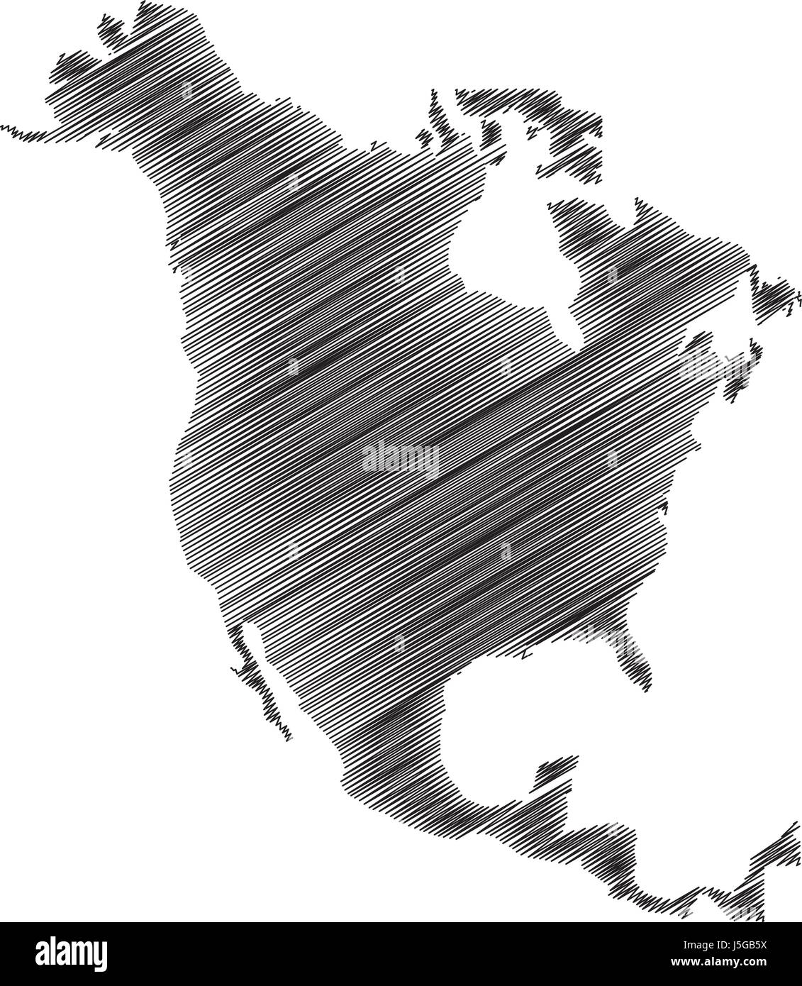 North America map vector illustration, scribble sketch North America ...