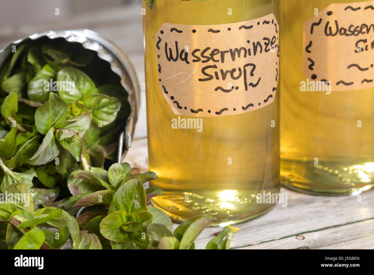 Wasserminze-Sirup, Wasserminzensirup, Wasserminzen-Sirup, Sirup ...