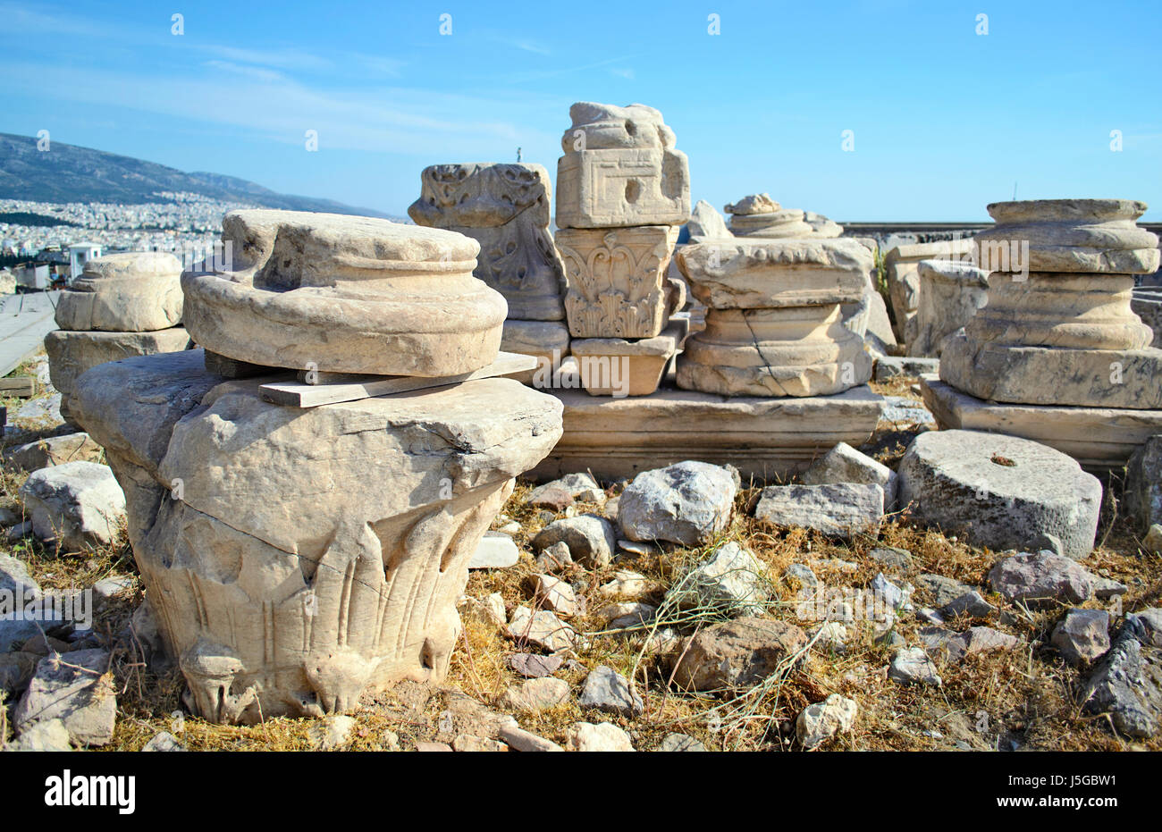 ancient landmarks in Acropolis Athens Greece Stock Photo - Alamy