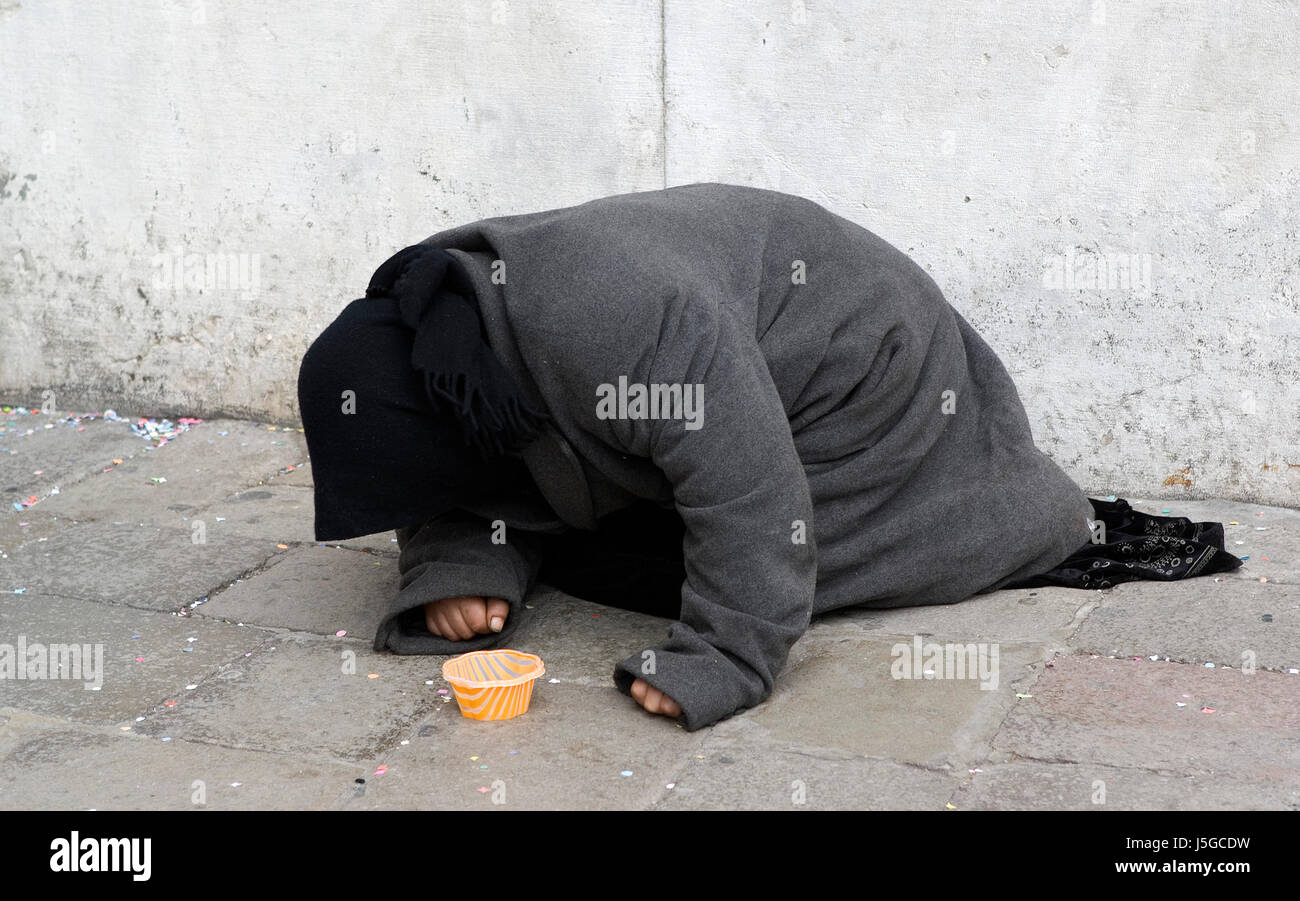 hunger lie lying lies beg beggar-woman poor miserable indigent ...