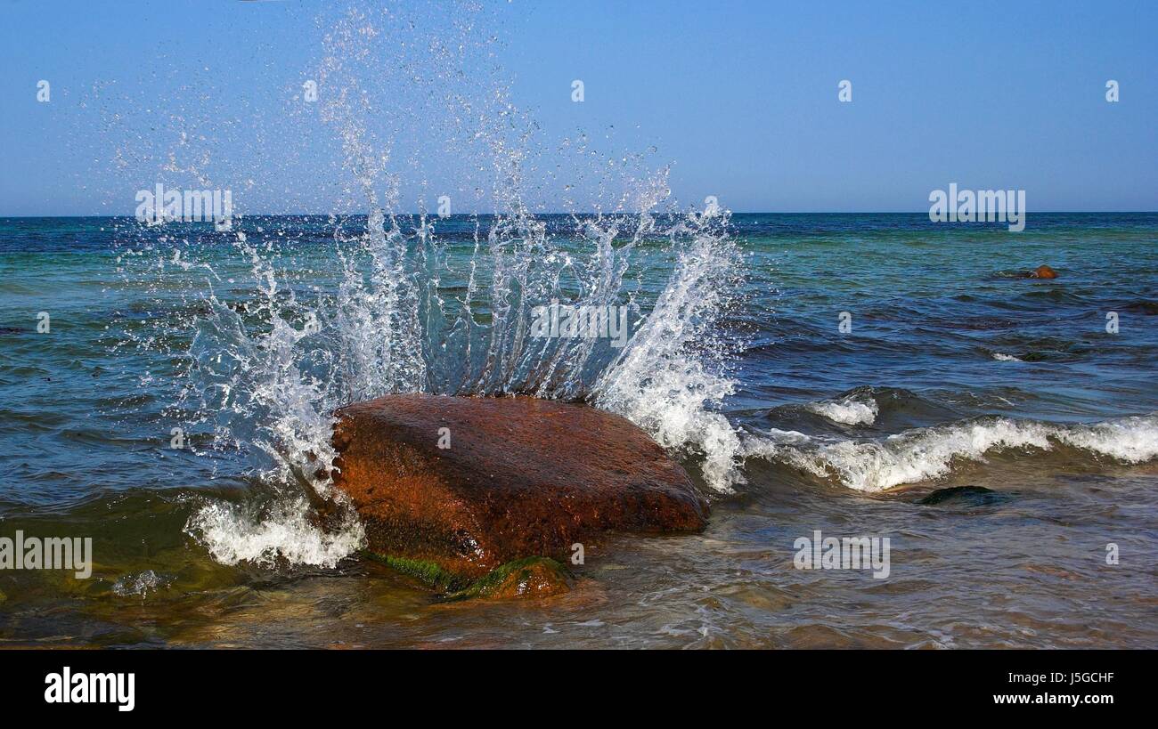 blue stone beach seaside the beach seashore summer summerly waves blank ...