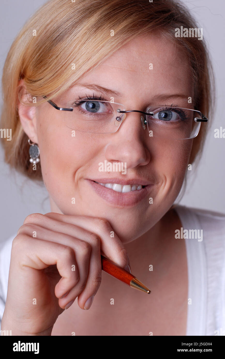 student with pen Stock Photo - Alamy