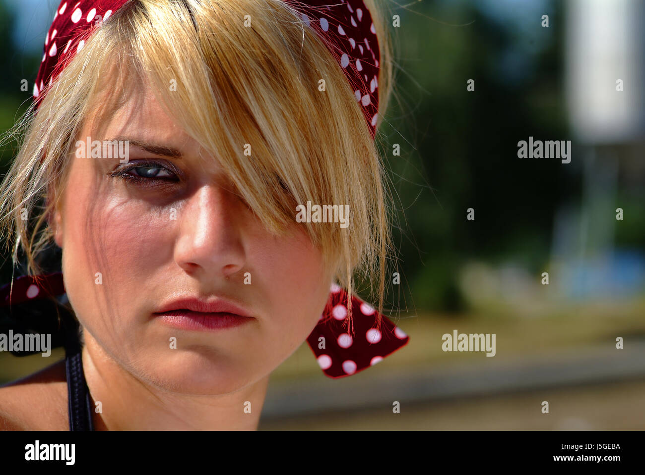 woman earnest feminine female face portrait sad longing loneliness ...