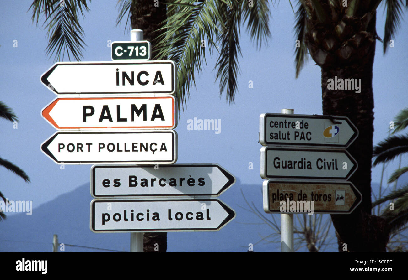 signs on mallorca Stock Photo - Alamy