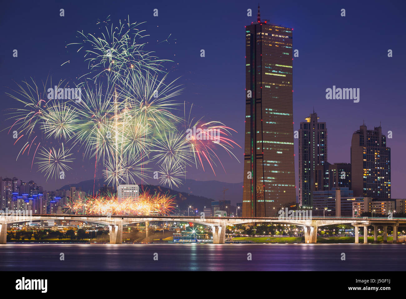 Fireworks festival and Seoul city, South Korea Stock Photo - Alamy