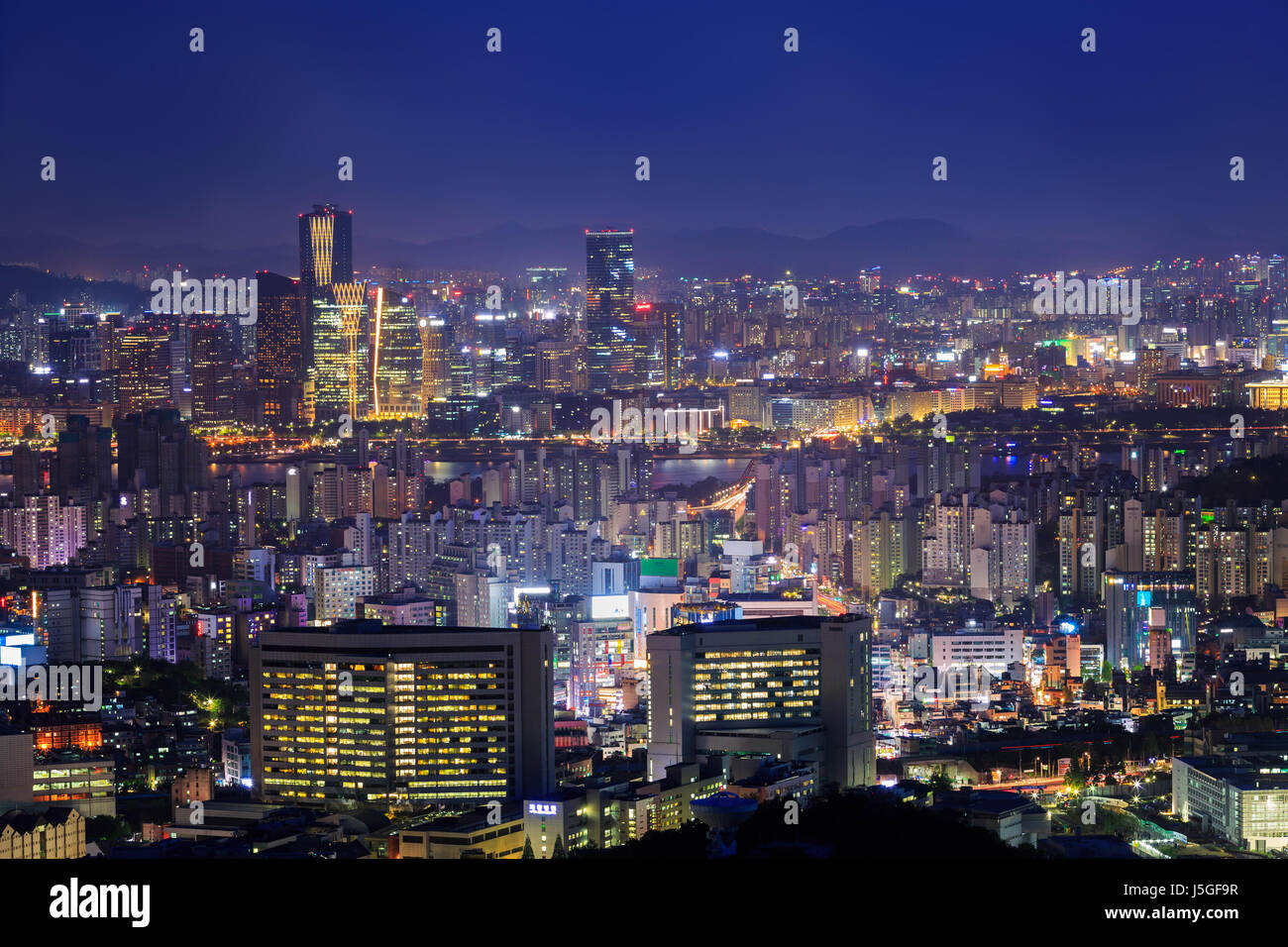 Seoul City at Night, South Korea Stock Photo - Alamy