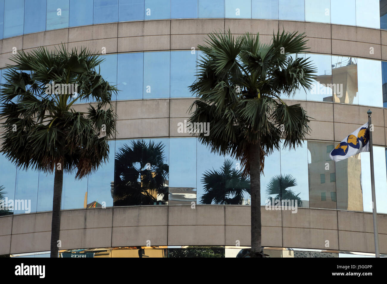 Fort Colombo Sri Lanka Palm Trees Outside Twin Towers World Trade ...