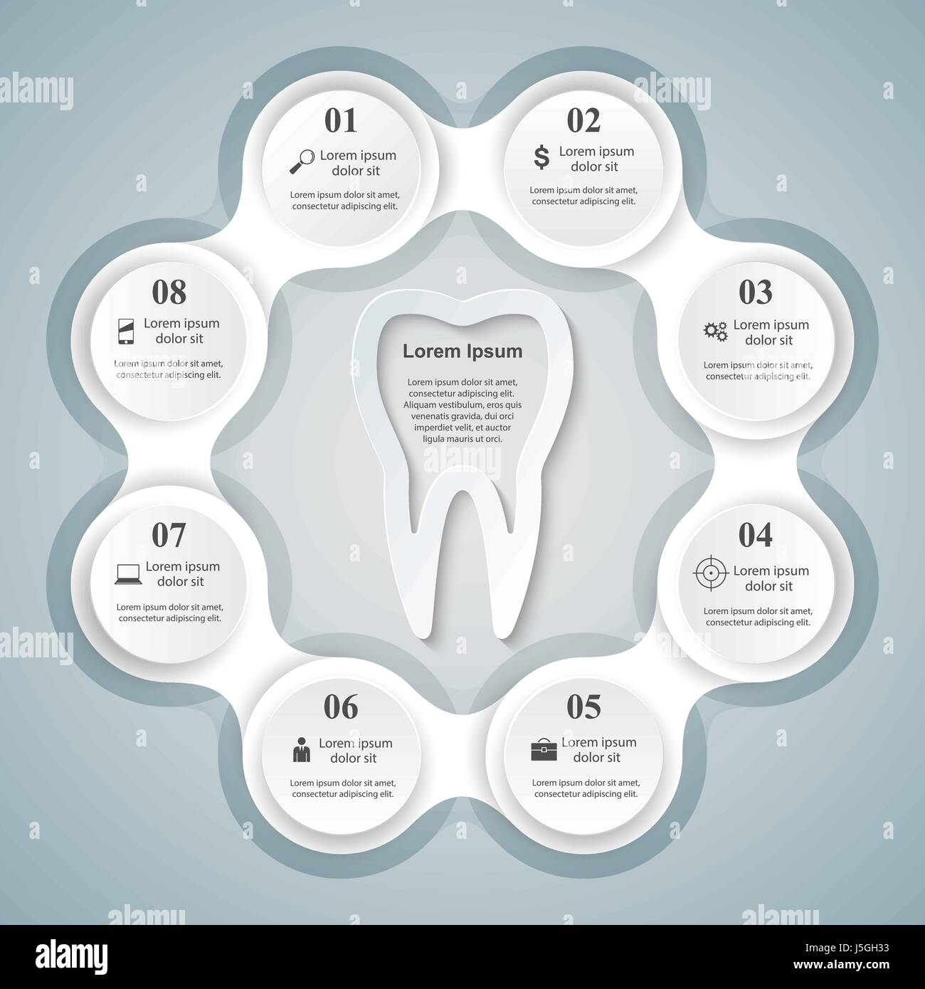 Abstract 3D digital illustration Infographic. Tooth icon Stock Vector ...