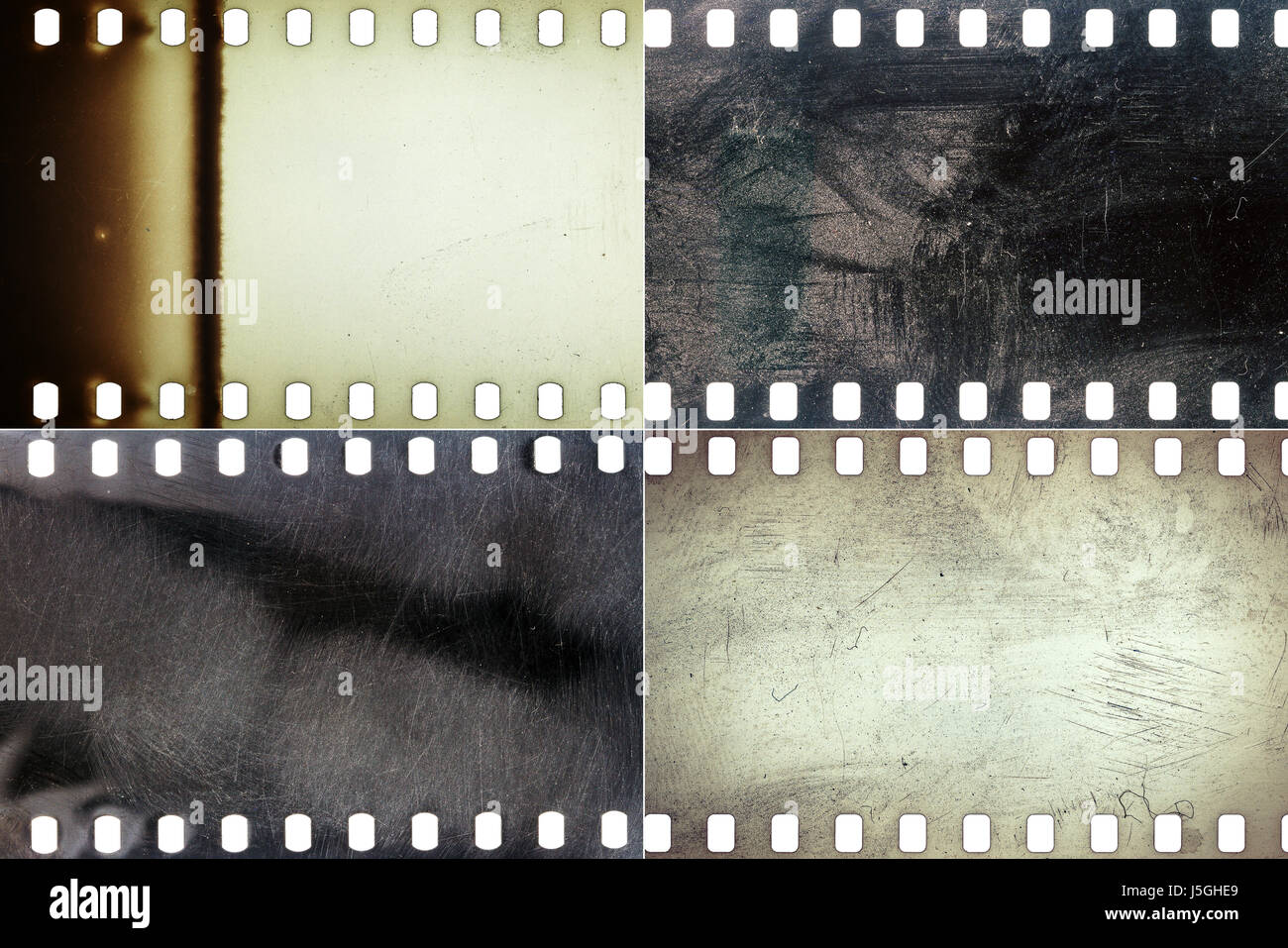 Set of colorful grungy film textures with lots of grain, dust ...