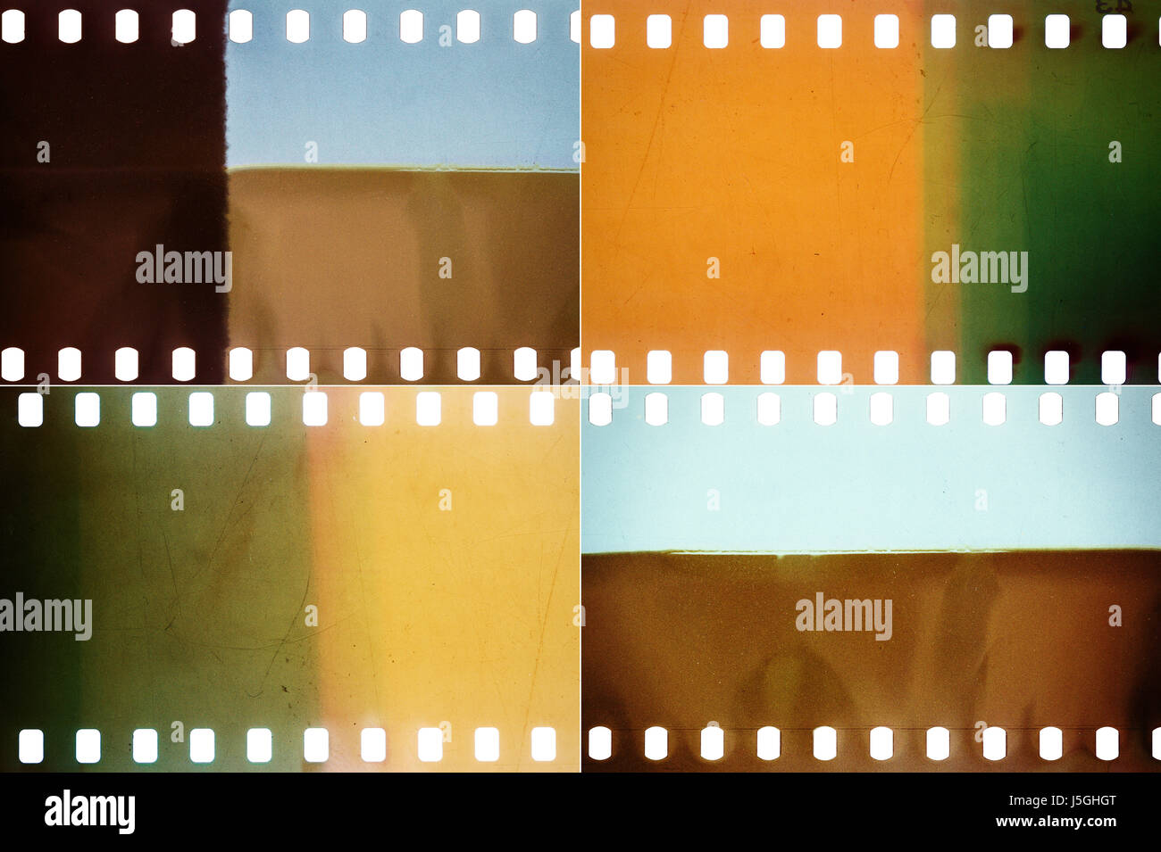 Set of colorful grungy film textures with lots of grain, dust ...