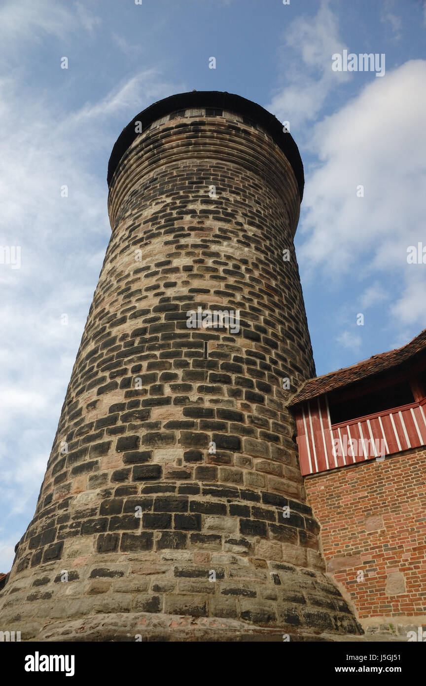 blue tower historical upstairs summer summerly bavaria nuremberg emblem ...