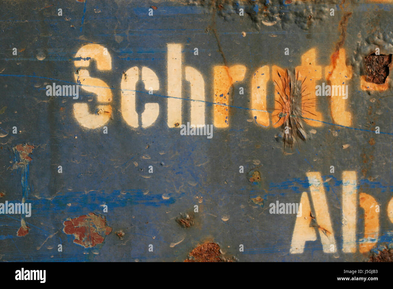 blue letters word writing font typography rusty rust scrap scrap yard ...