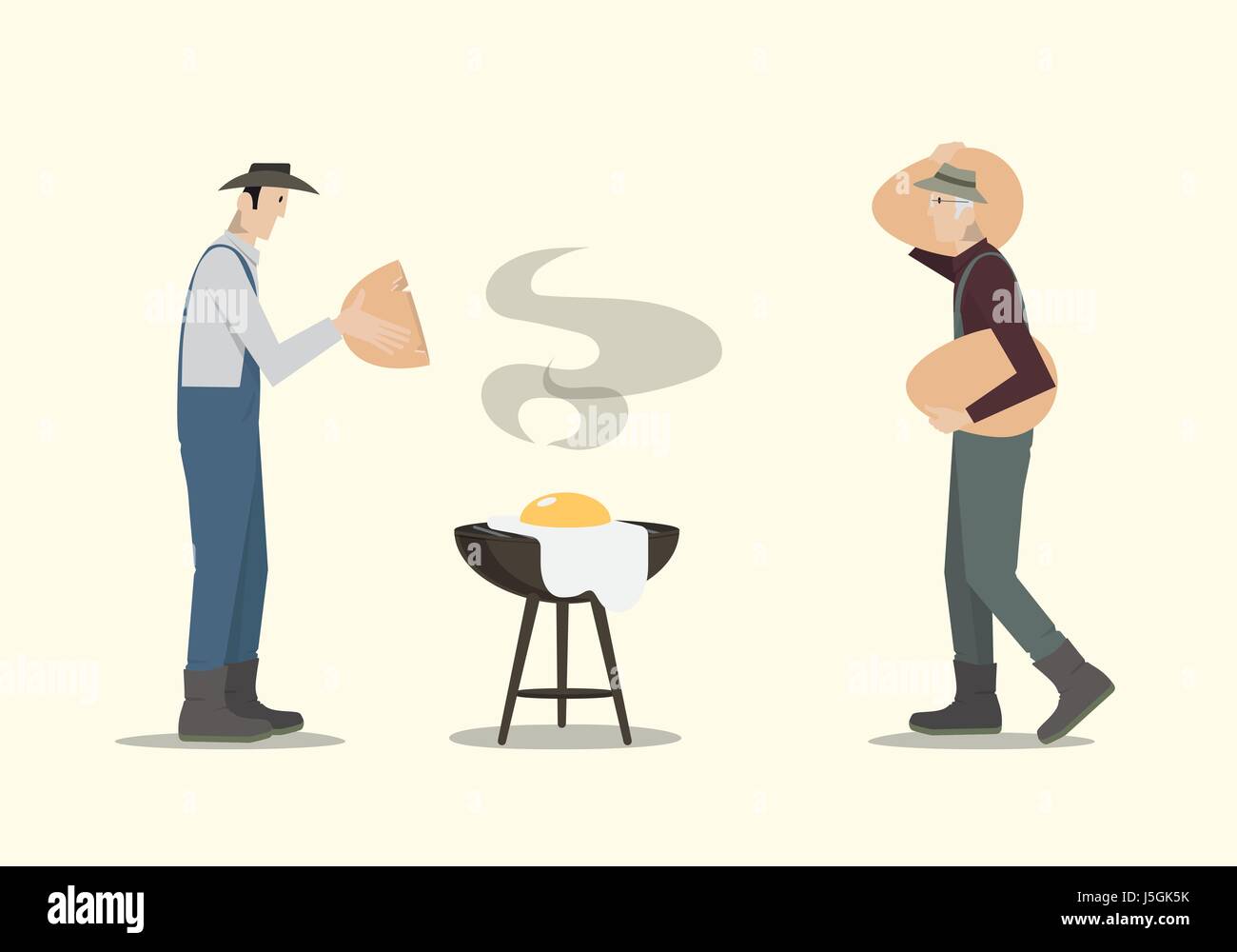 Person cooking egg in Stock Vector Images - Alamy