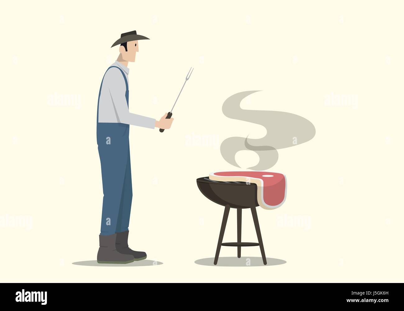 Person cooking food on grill Stock Vector Images - Alamy