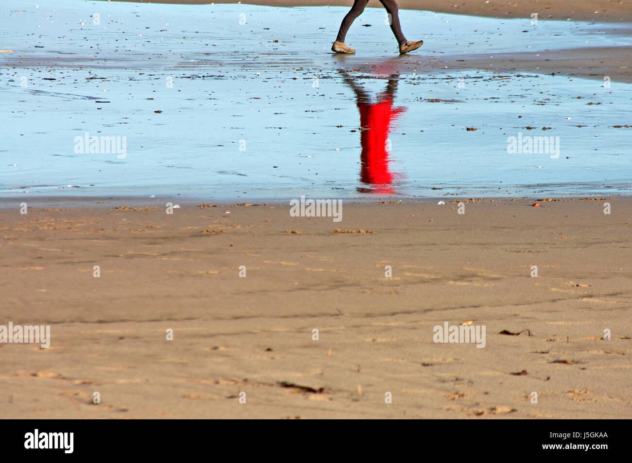 reflection on the beach Stock Photo - Alamy