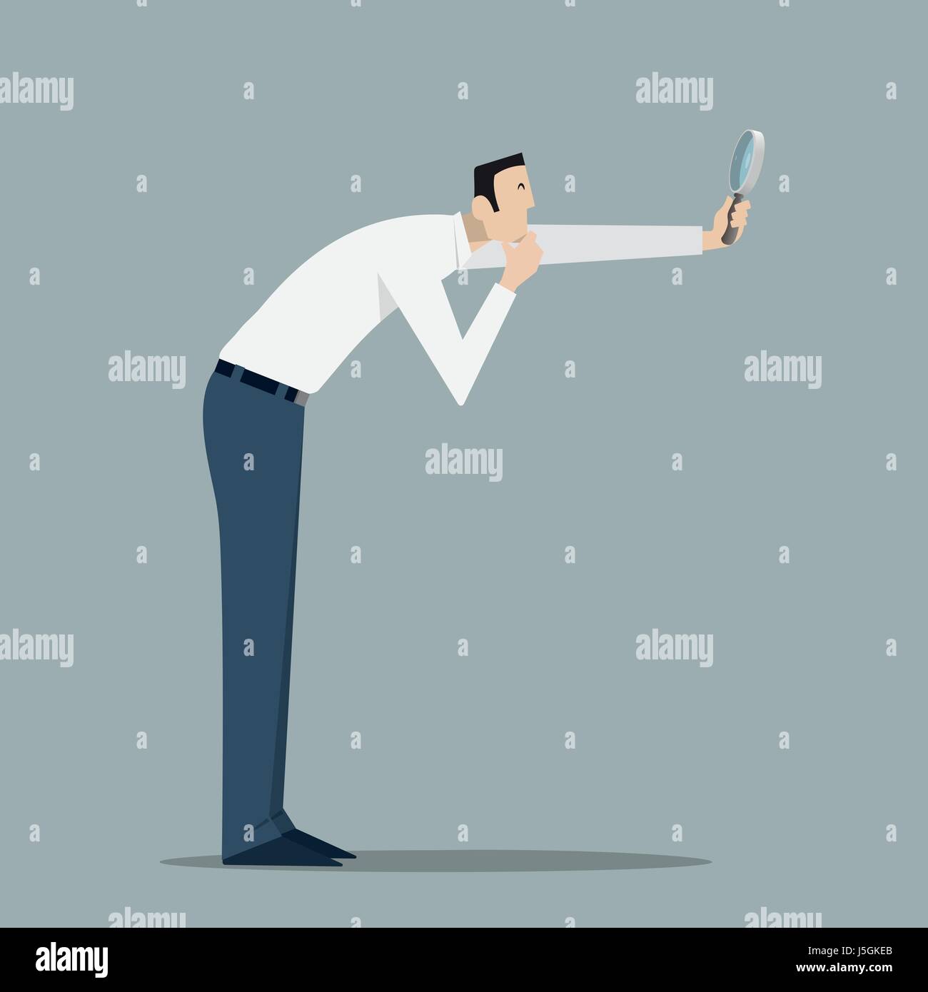 Side view of man with magnifying glass Stock Vector Image & Art - Alamy