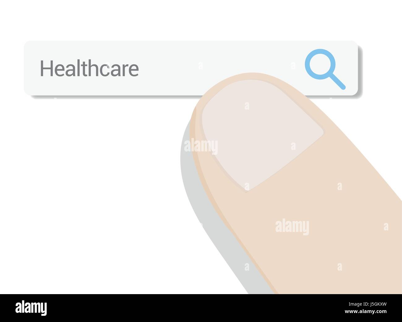 Finger over web search bar on white background. Searching and compare ...