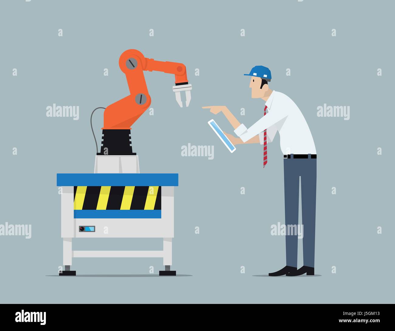 Industry 4.0 Factory Automation Concept. Robot hands controlled by ...