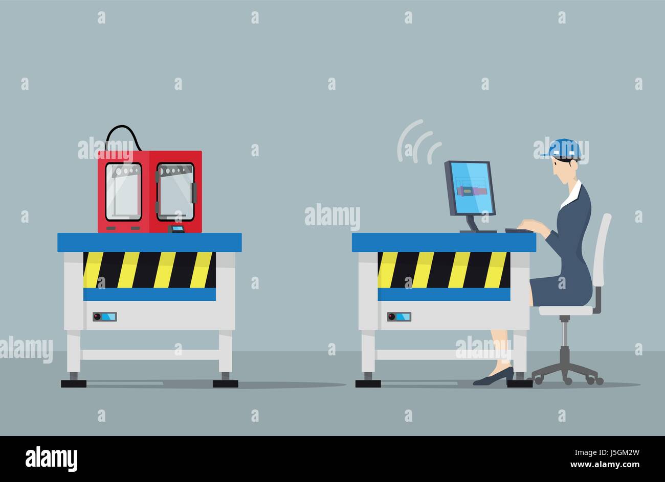 Industrial 4 0 engineer concept Stock Vector Images - Alamy