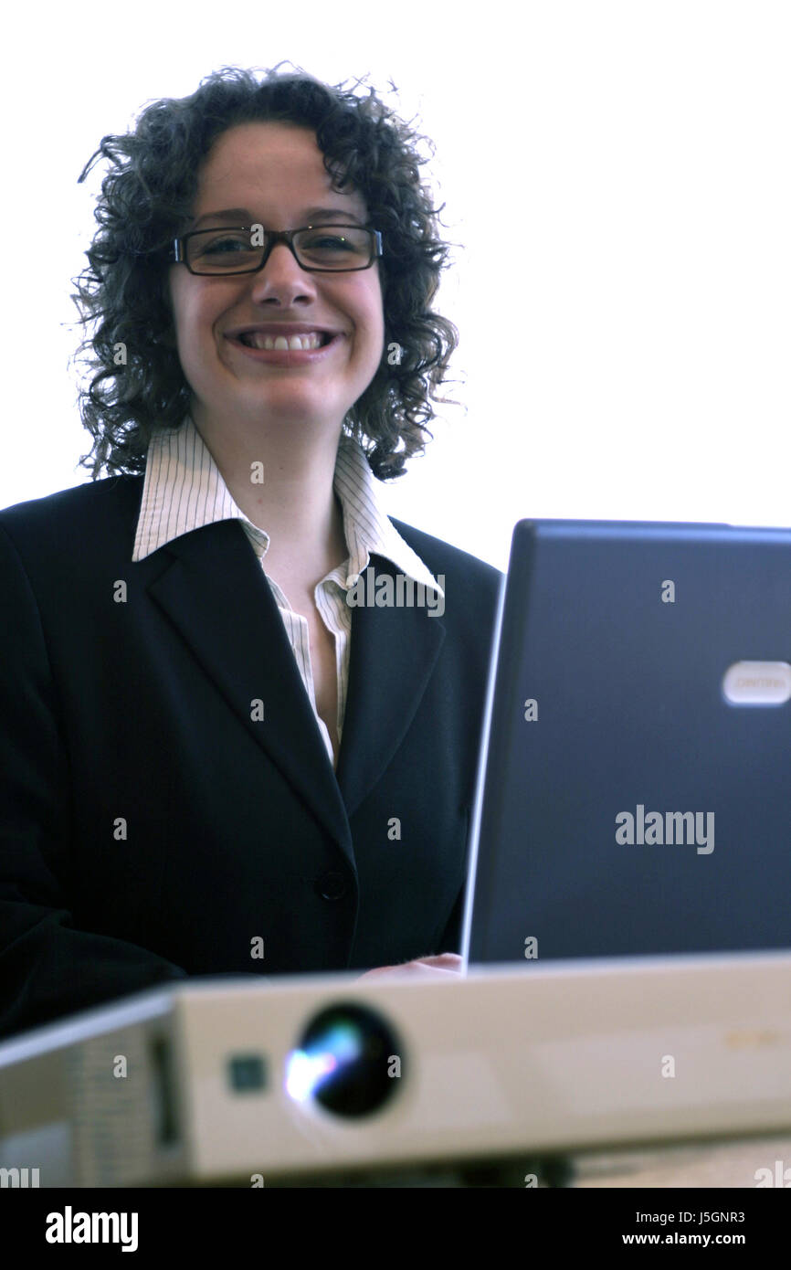 woman wait waiting office laptop notebook computers computer laugh ...