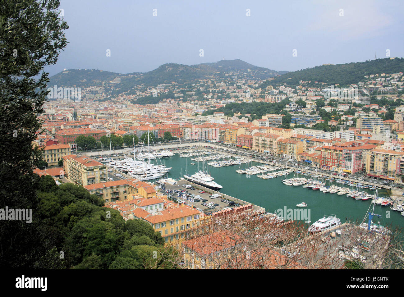 blue houses harbor sight view outlook perspective vista panorama ...