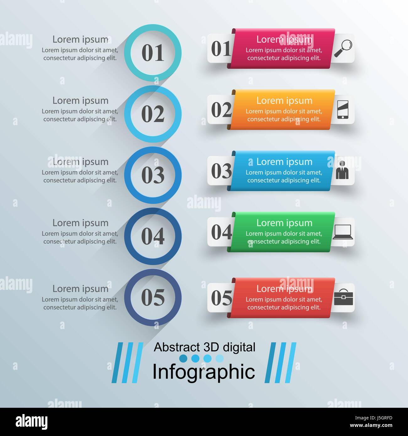 3D infographic design template and marketing icons Stock Vector Image ...