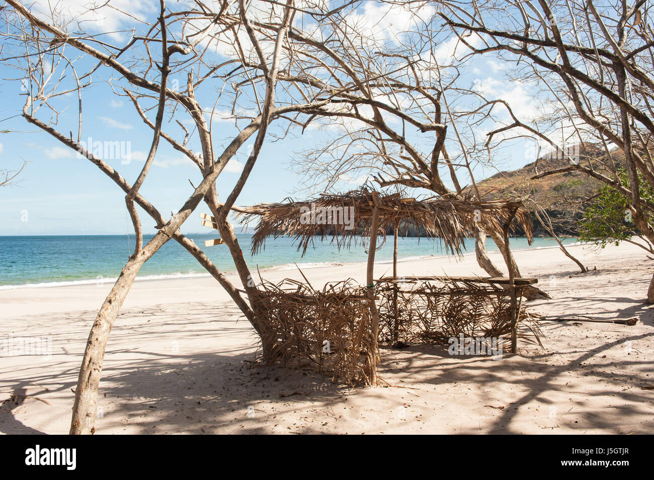 Rustic bar or restaurant ready for business on the beach in Costa Rica ...