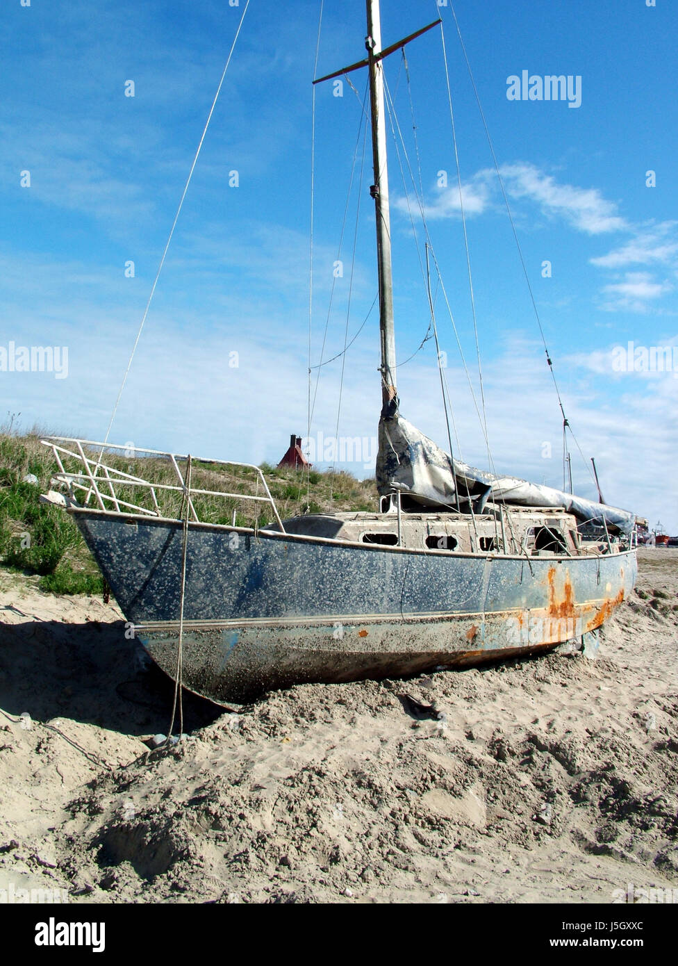 beach seaside the beach seashore downfall accident rust yacht scrap ...