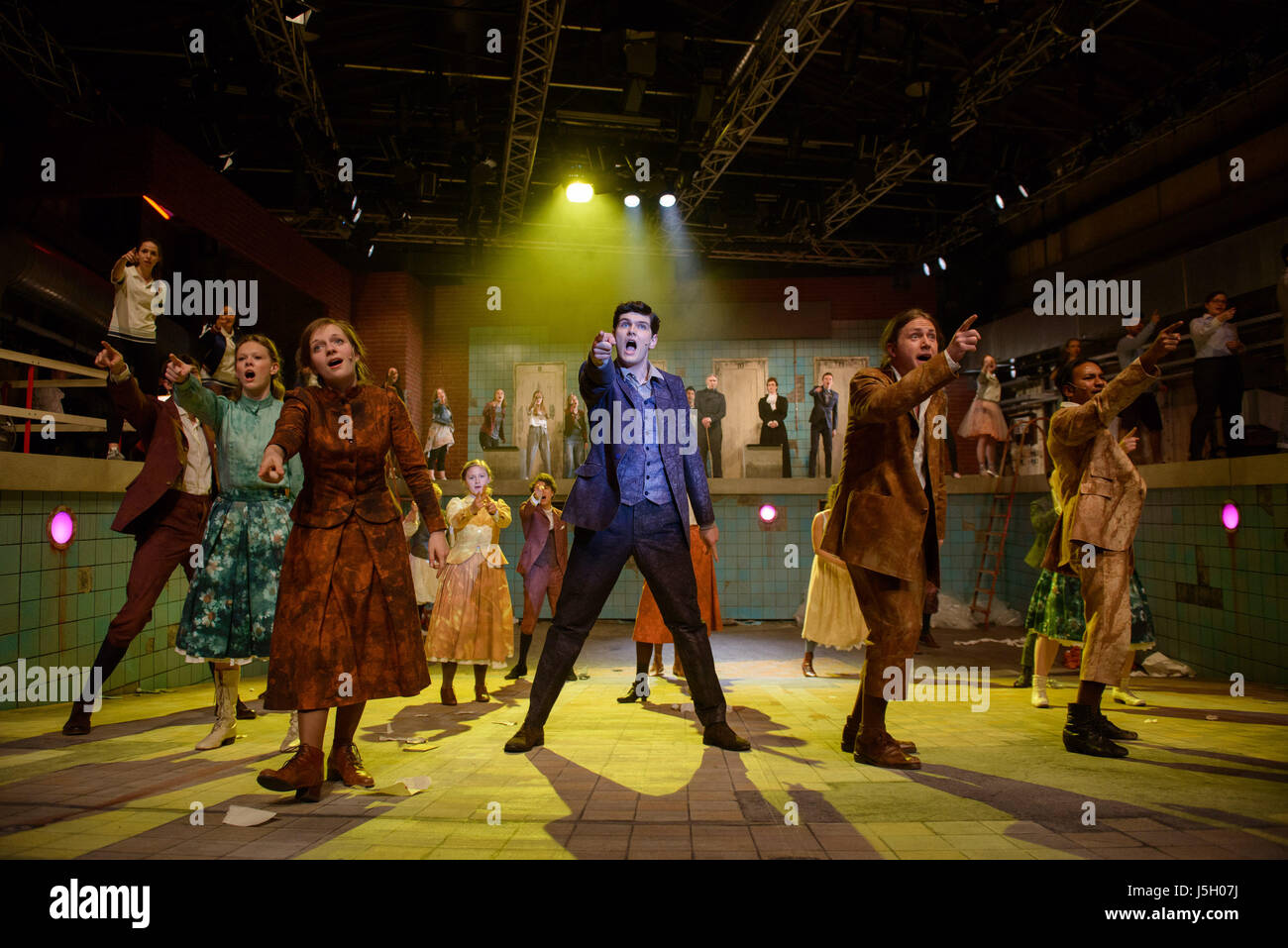 Weimar, Germany. 17th May, 2017. The cast rehearse a scene of the ...