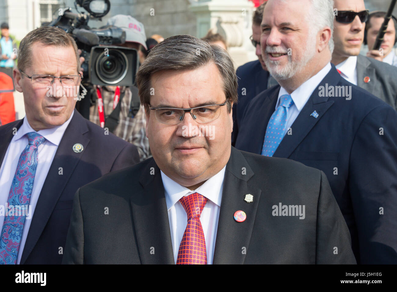 Montreal, CA - 17 May 2017: Montreal mayor Denis Coderre is on his way ...