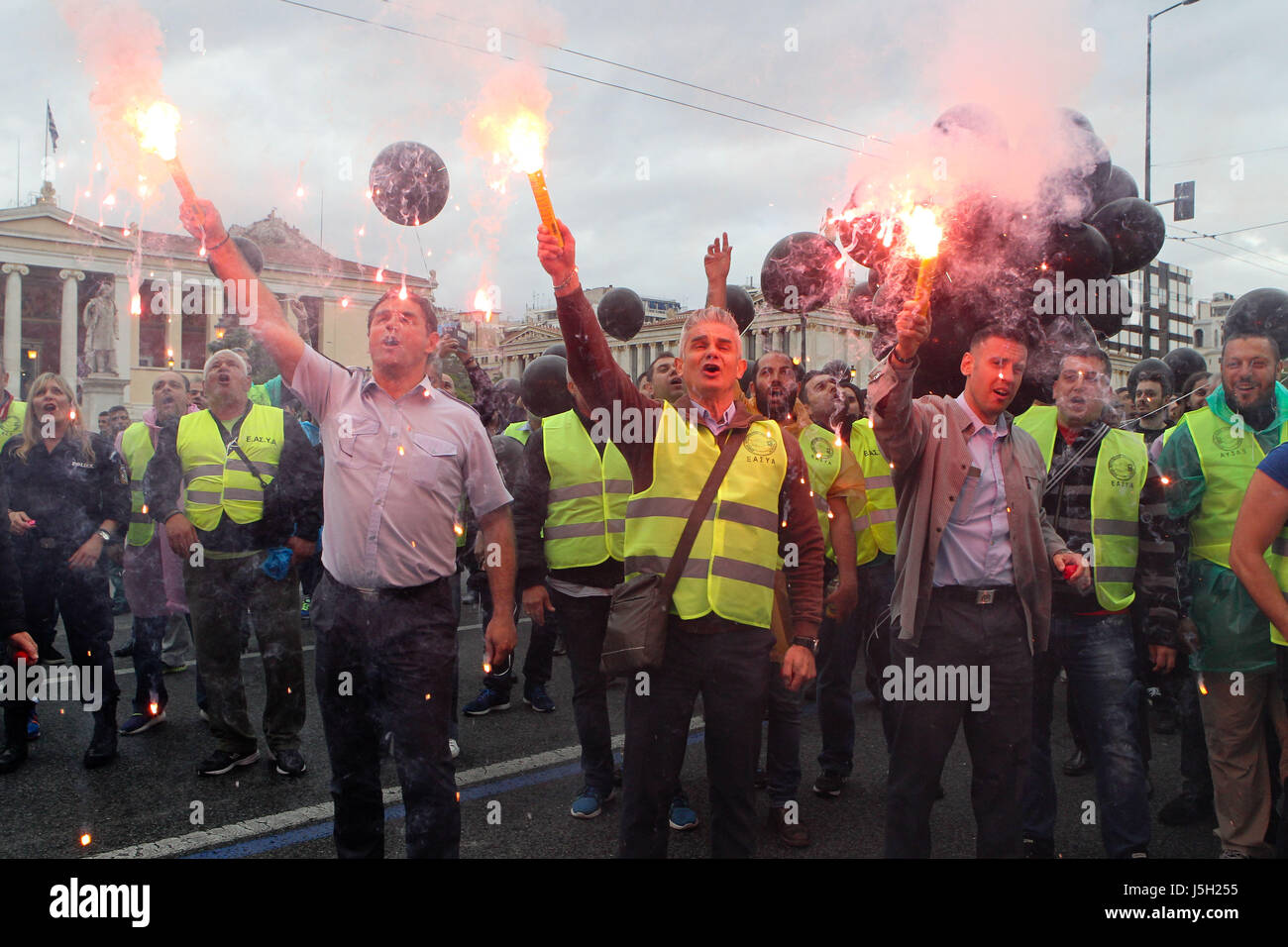 Athens, Greece. 17th May, 2017. Greek police officers take part in an ...