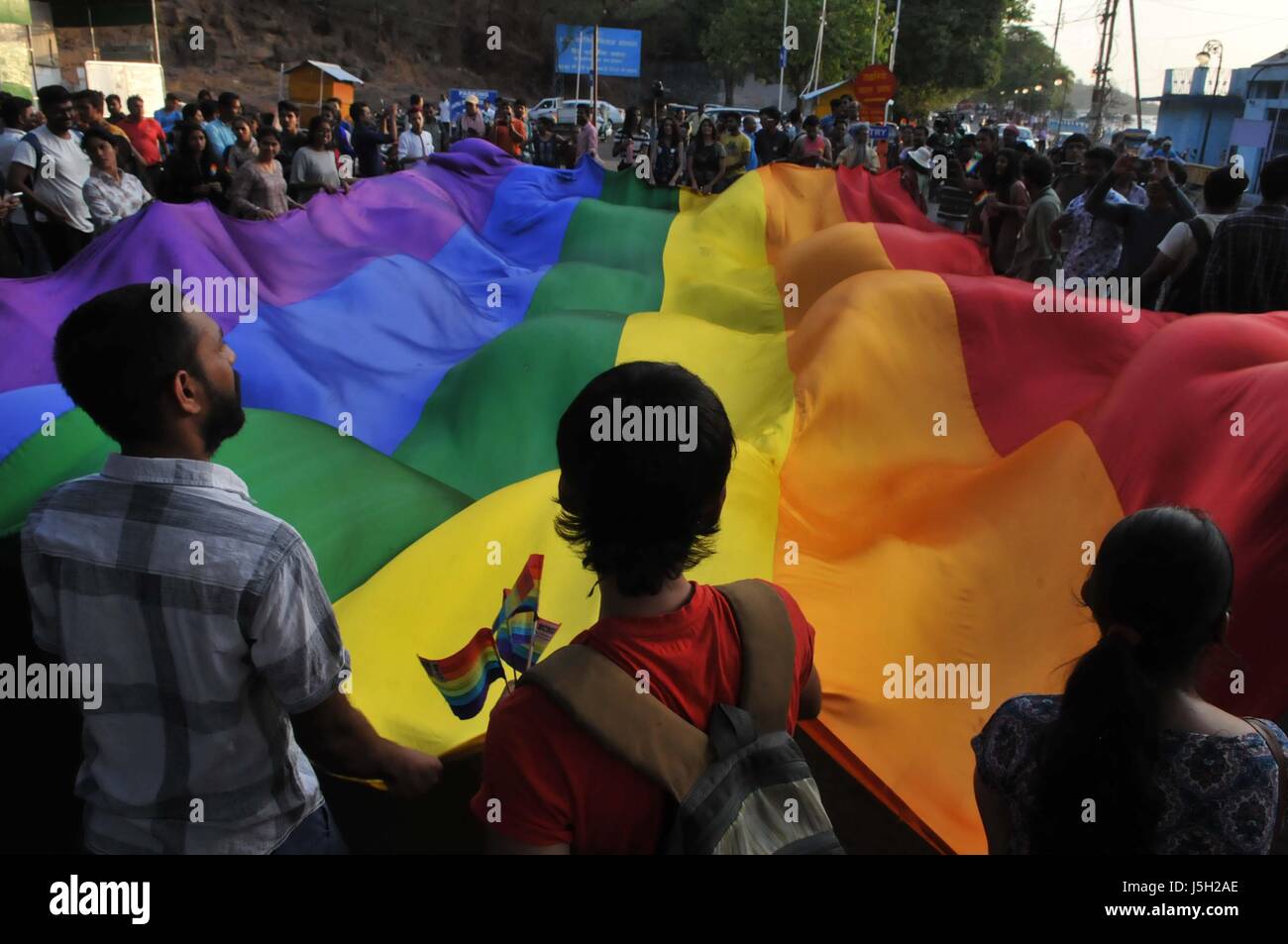 Bhopal, India. 17th May, 2017. LGBT community member along with ...