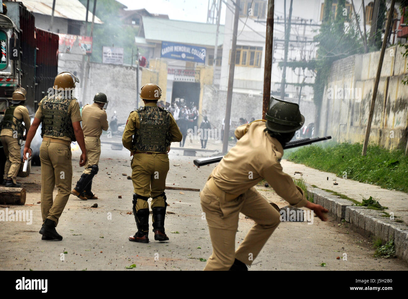 May-17-2017,Police hurling stones,triggering tear smoke shells to ...