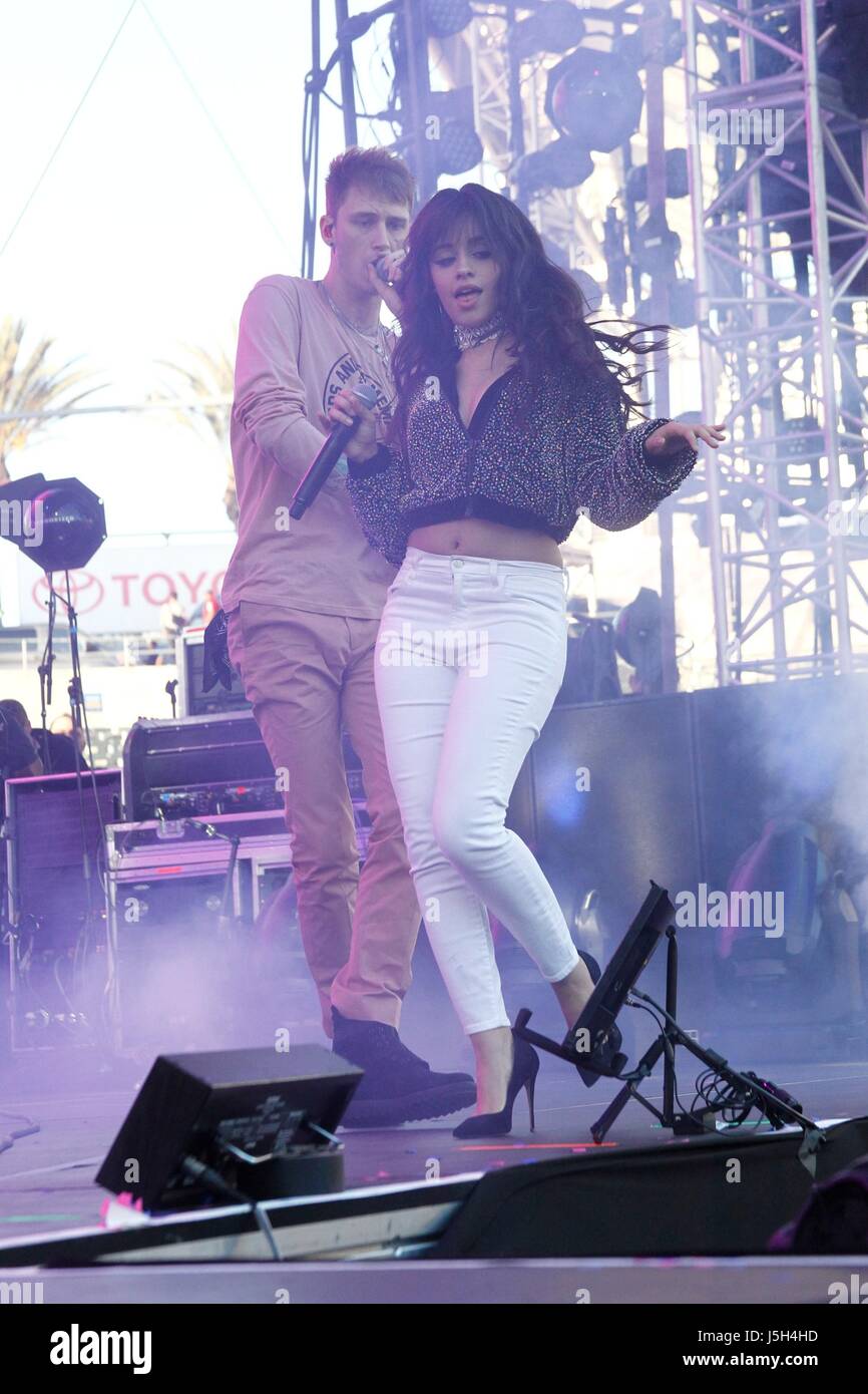 Machine Gun Kelly, Camila Cabello on stage for KIIS FM's Wango Tango ...