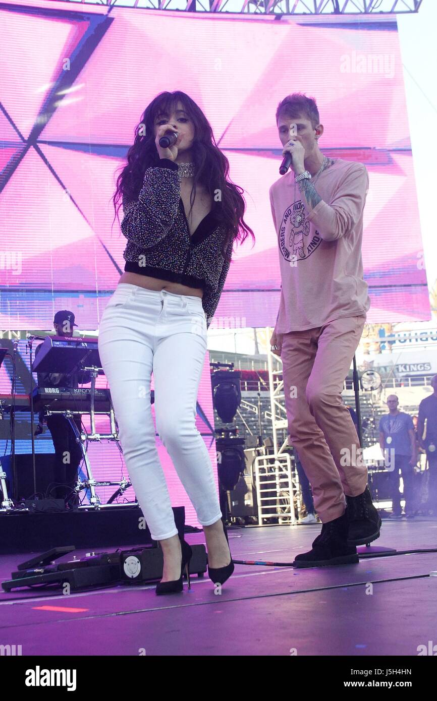 Machine Gun Kelly, Camila Cabello on stage for KIIS FM's Wango Tango ...
