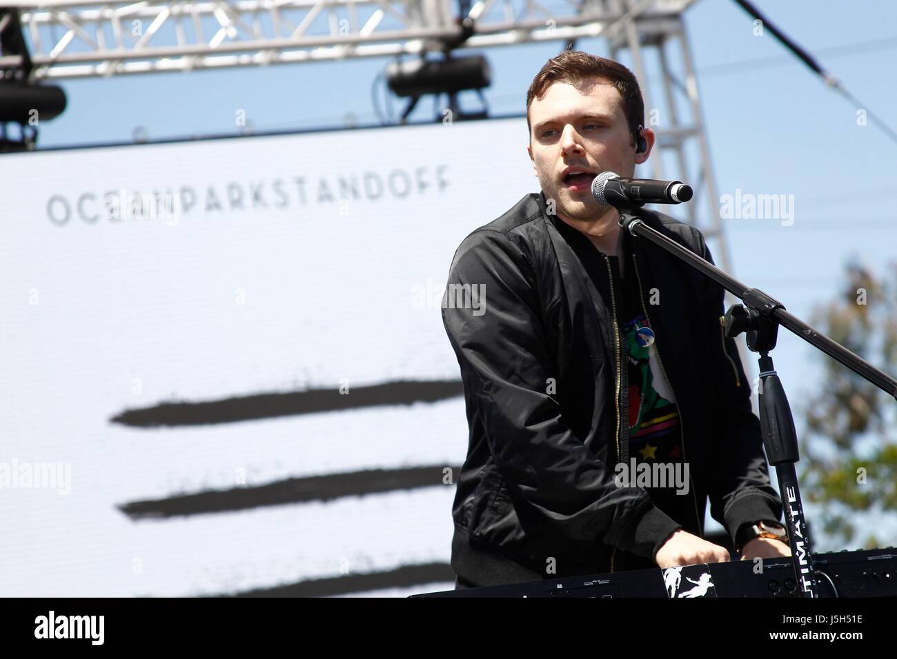 Ethan Thompson of Ocean Park Standoff on stage for KIIS FM's Wango ...