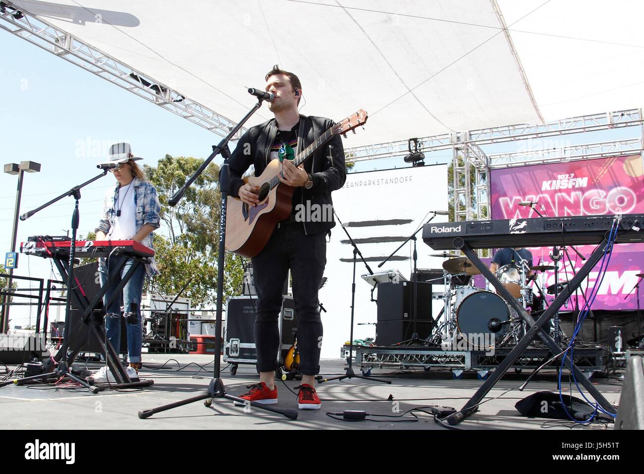 Ethan Thompson of Ocean Park Standoff on stage for KIIS FM's Wango ...