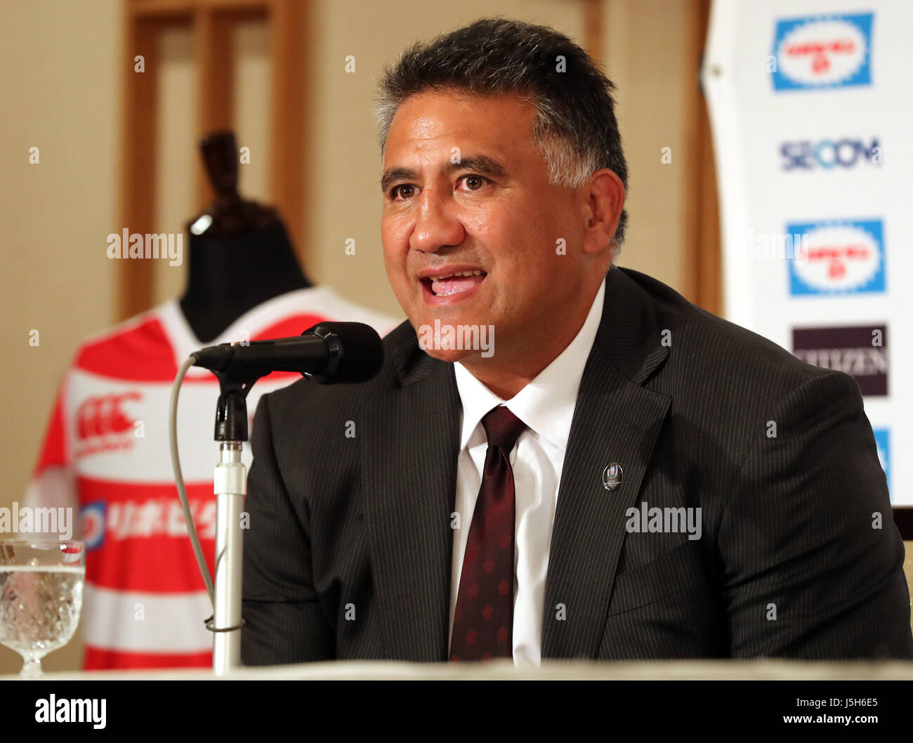 Tokyo, Japan. 17th May, 2017. Japan's rugby national team head coach ...