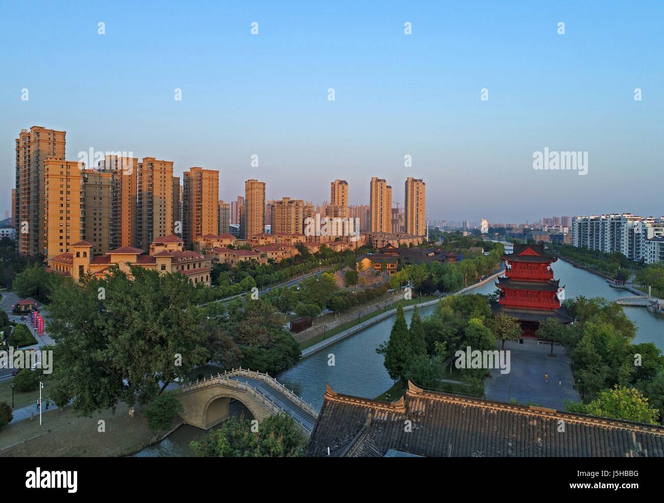 Huai'an, China. 17th May, 2017. Aerial photography of Qingjiangpu ...