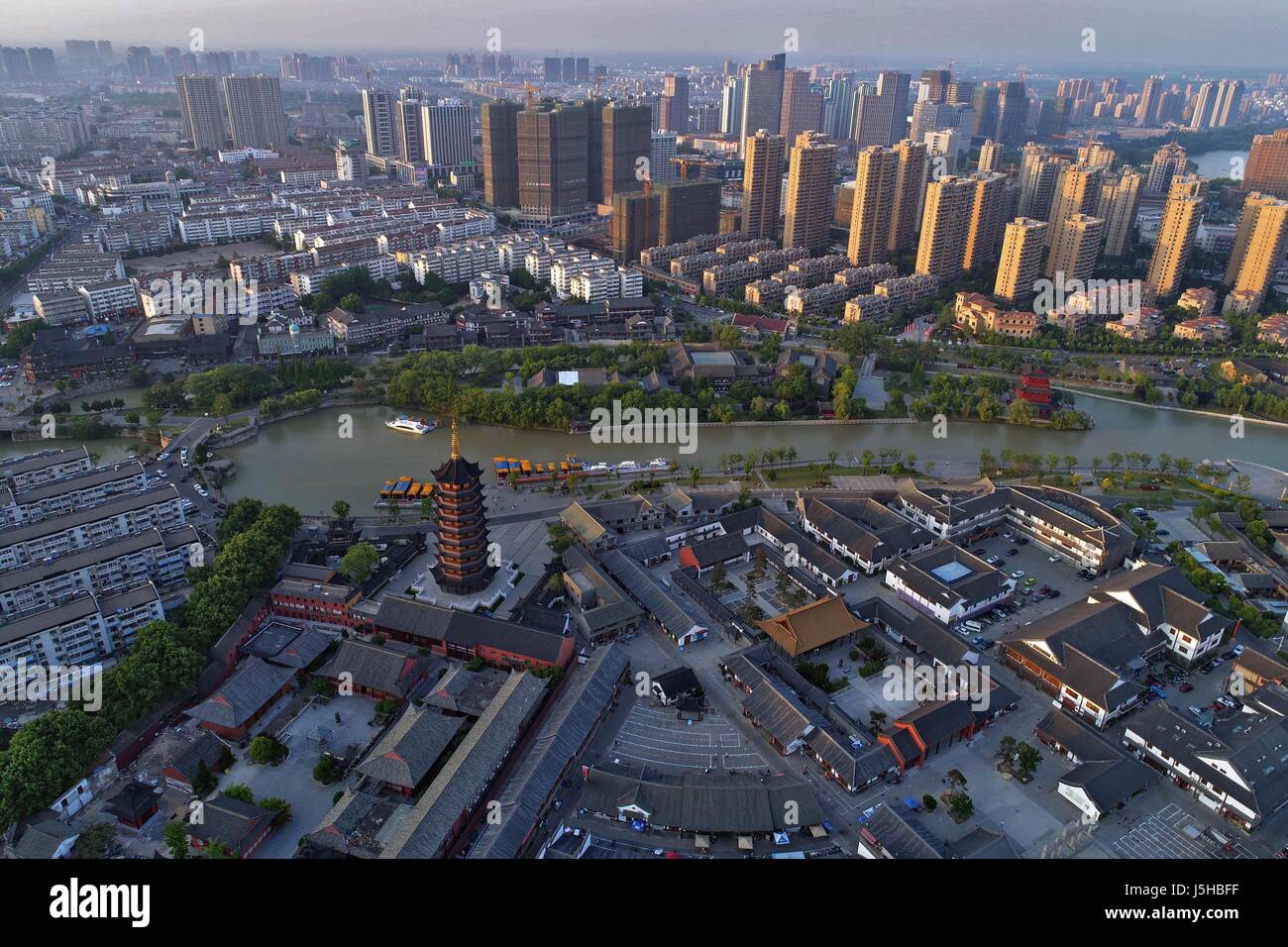 Huai'an, China. 17th May, 2017. Aerial photography of Qingjiangpu ...