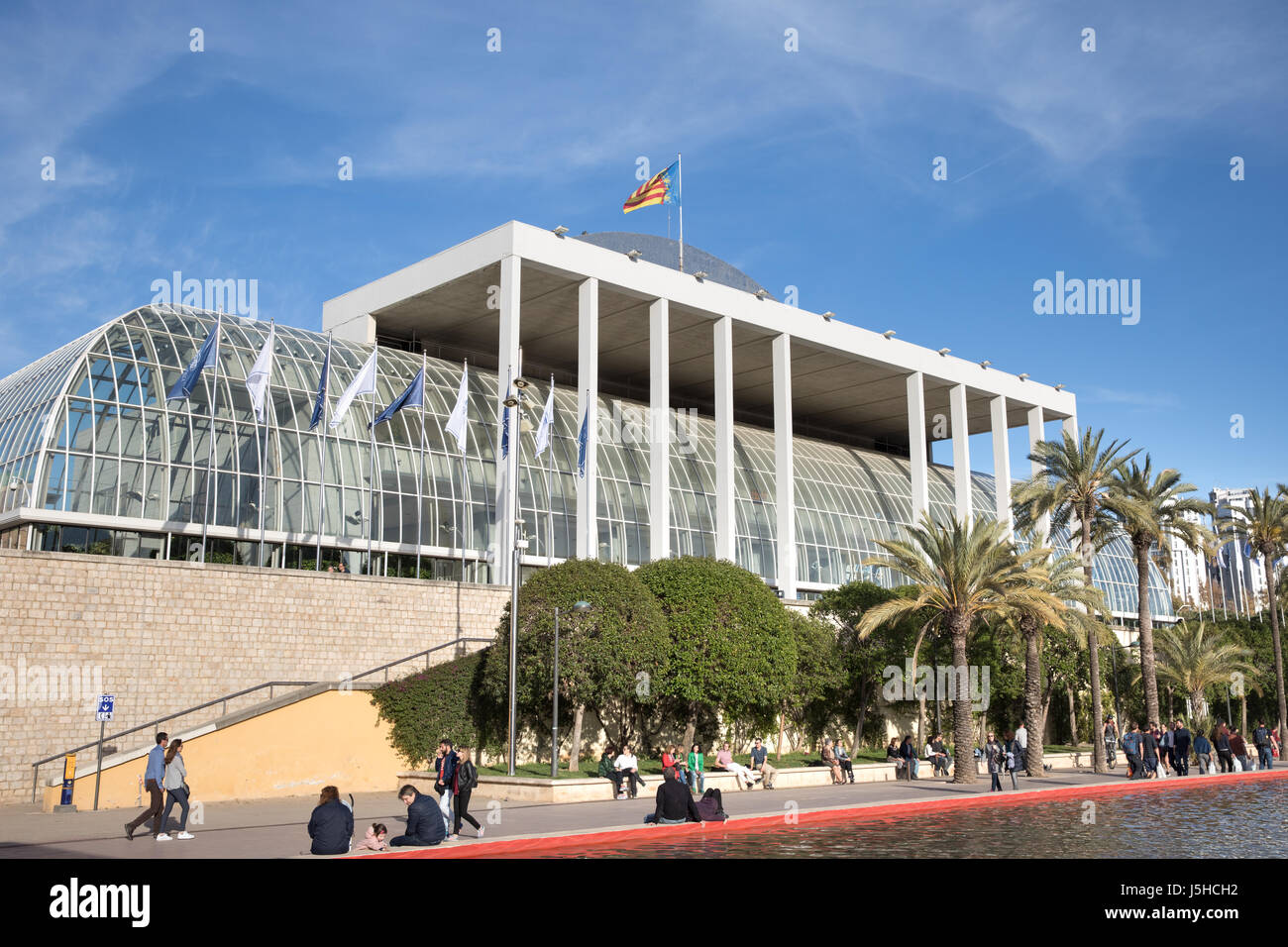 The Palau De La Musica (Concert Hall) inThe Turia Gardens, in Valencia ...